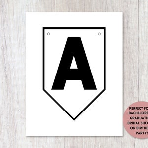Black Letter Banner Printable | Alphabet Banner Decorations | Party ...