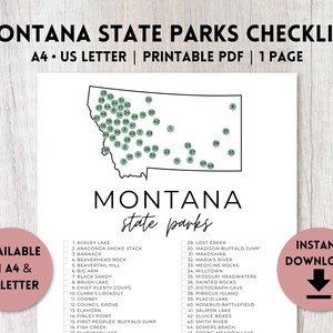 Montana State Park Map Printable | State Park Checklist | State Parks ...