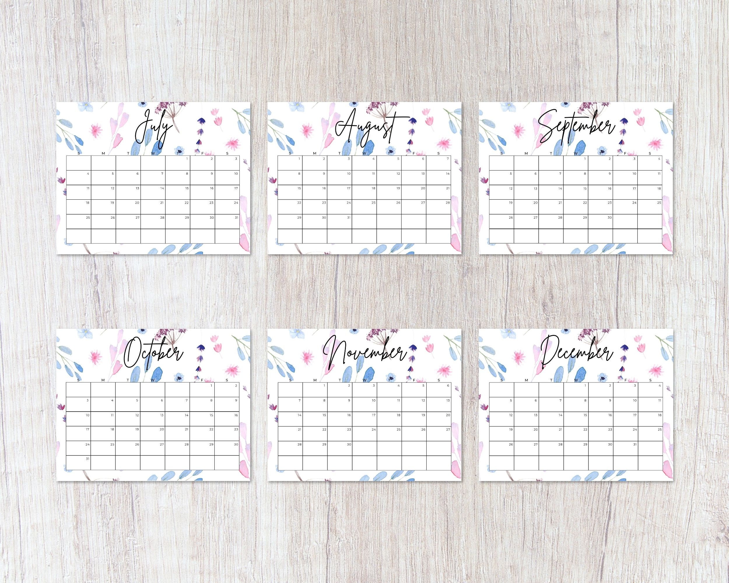 Watercolor Floral Calendar 2021 at Mary Settle blog