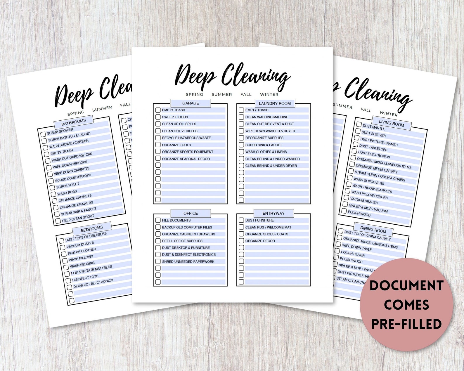 Editable Deep Cleaning Checklist Printable | Spring Cleaning Checklist ...