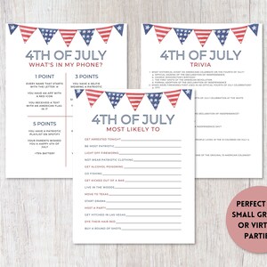 4th of July Adult Games Bundle Printable | Independence Day Games ...