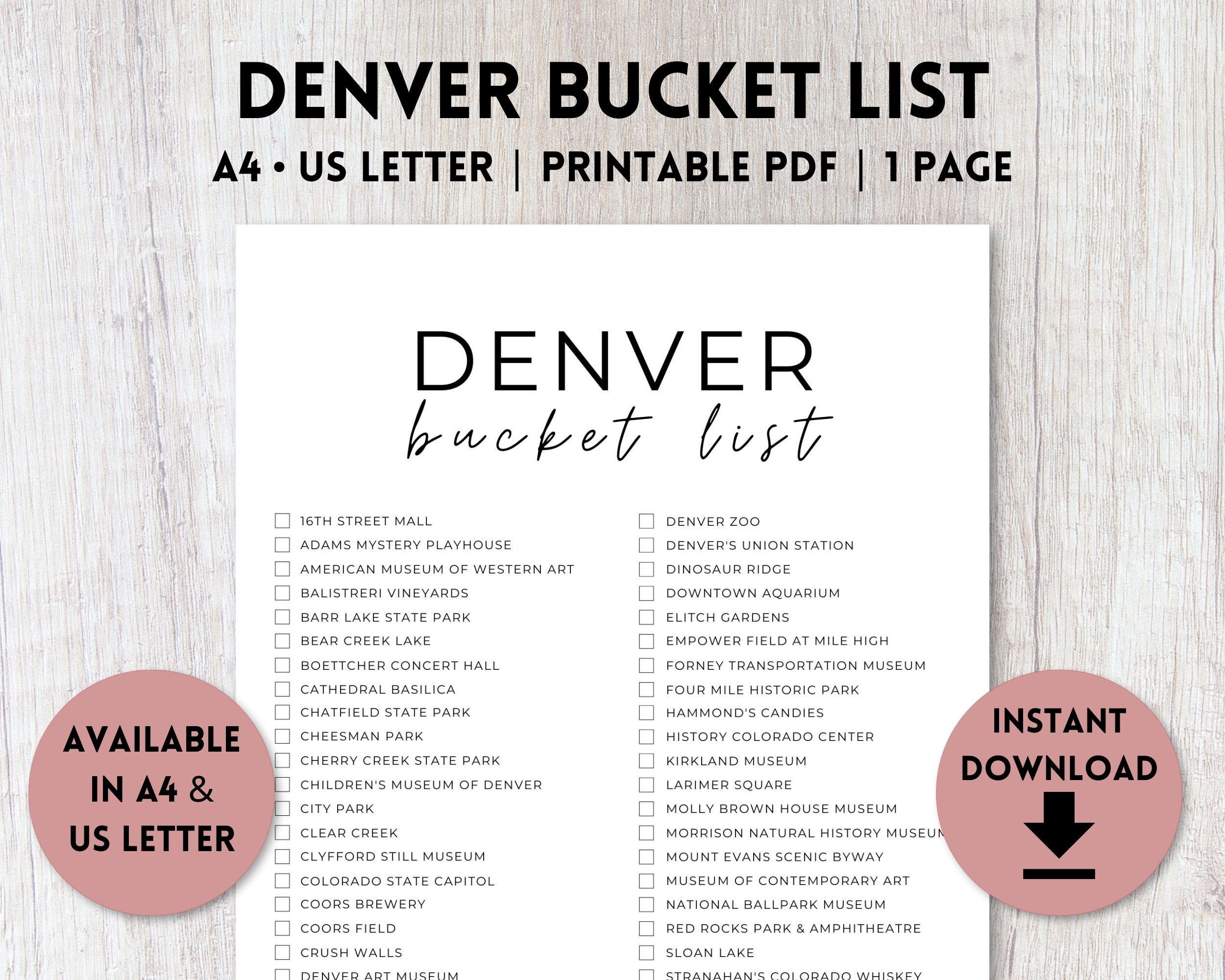 Denver, Colorado Bucket List Printable | Travel Bucket List | Travel ...