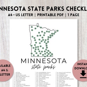 Minnesota State Park Map Printable | State Park Checklist | State Parks ...