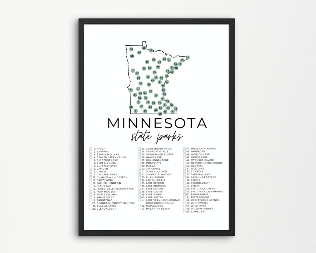 Minnesota State Park Map Printable | State Park Checklist | State Parks ...