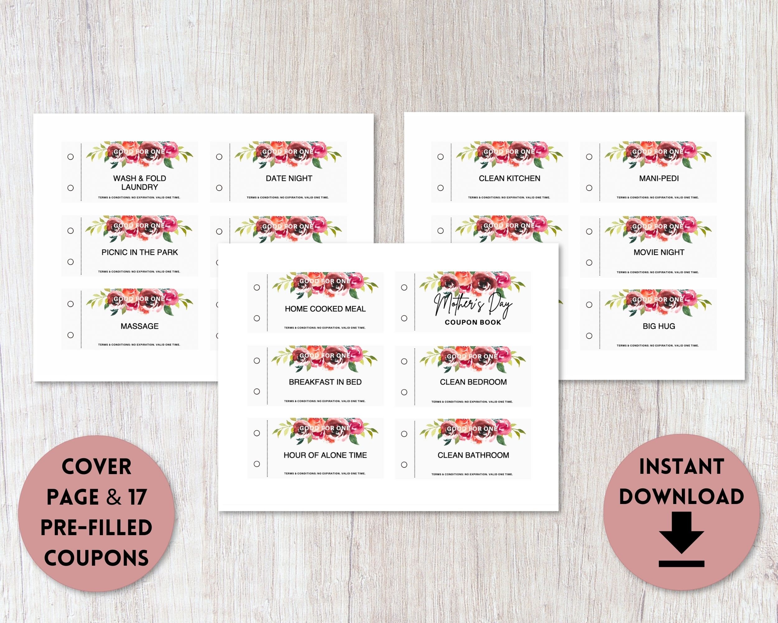 Editable Mother's Day Coupon Book Printable Mother's Day Gift Coupon ...