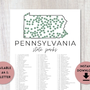 Pennsylvania State Park Map Printable | State Park Checklist | State ...