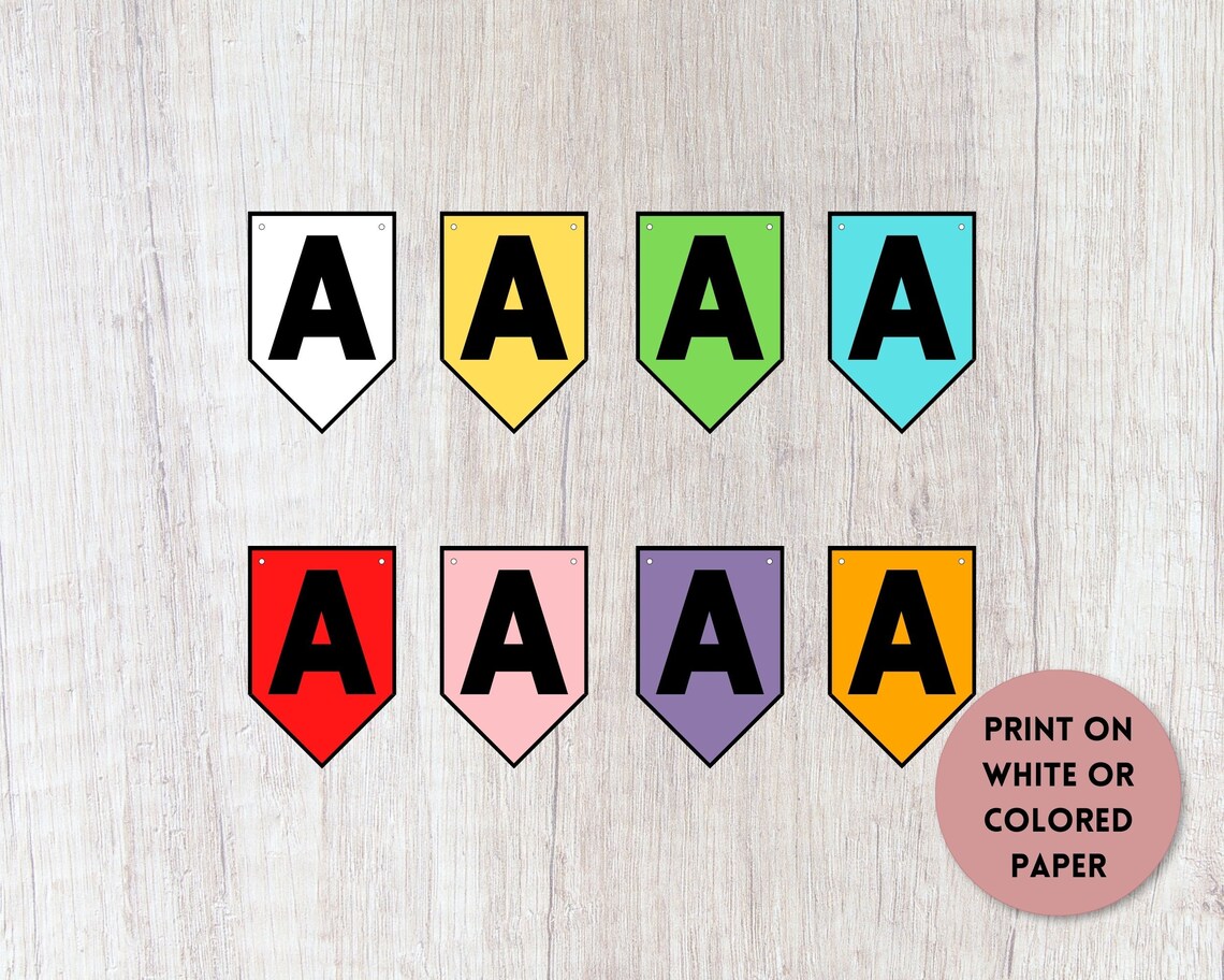 Black Letter Banner Printable | Alphabet Banner Decorations | Party ...