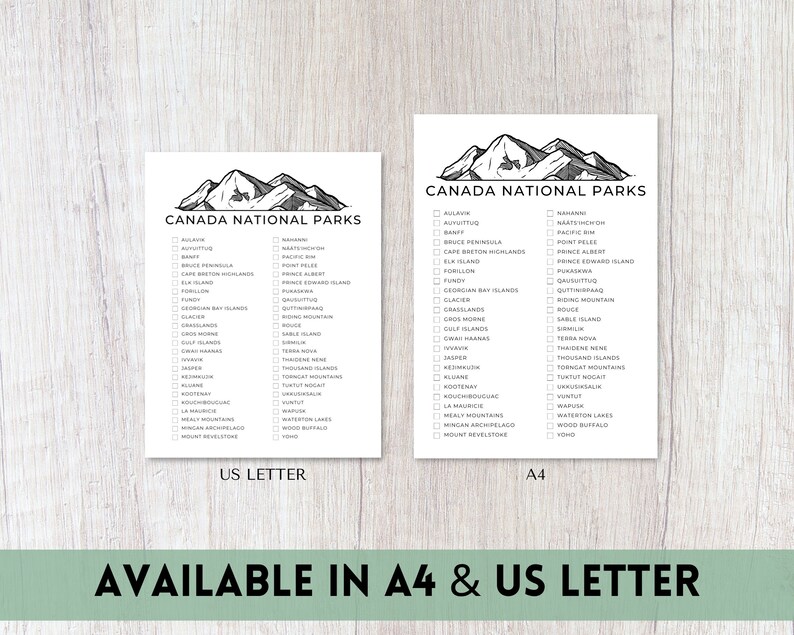 Canada National Park Checklist Printable | Canada National Parks ...