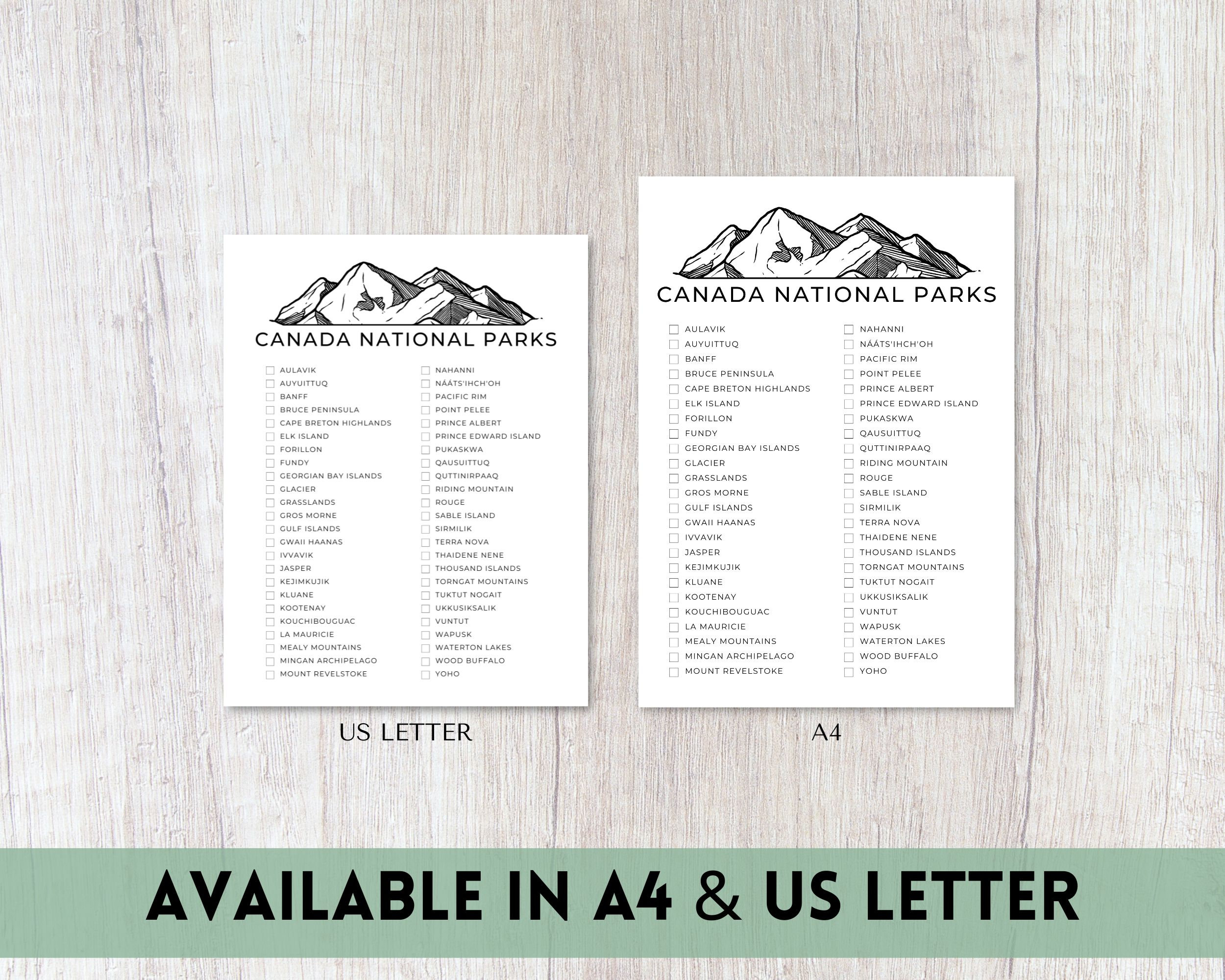 Canada National Park Checklist Printable | Canada National Parks ...