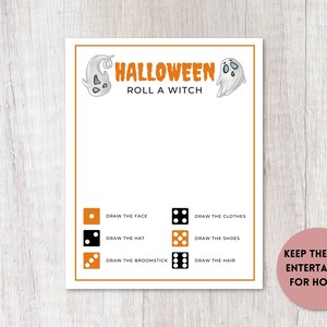 Halloween Roll A Witch Printable Halloween Game for Kids - Etsy