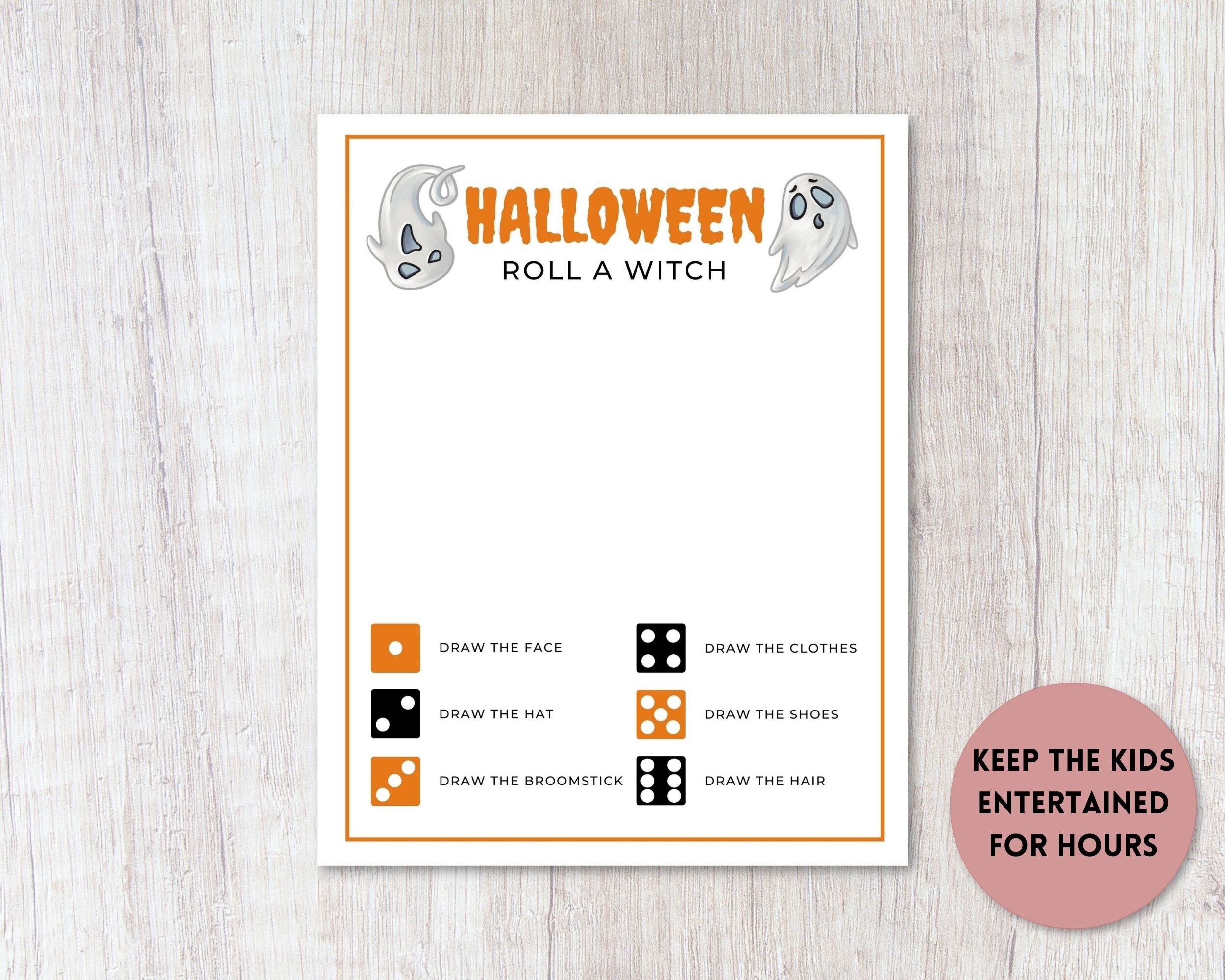 Halloween Roll A Witch Printable Halloween Game for Kids Halloween ...