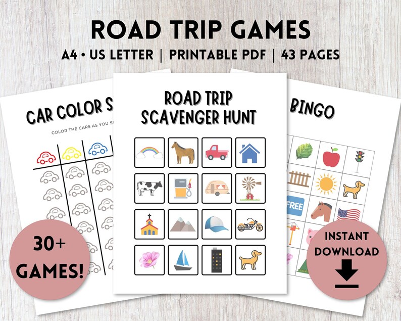 Road Trip Kid Games Bundle Printable | Travel Kid Games | Summer ...
