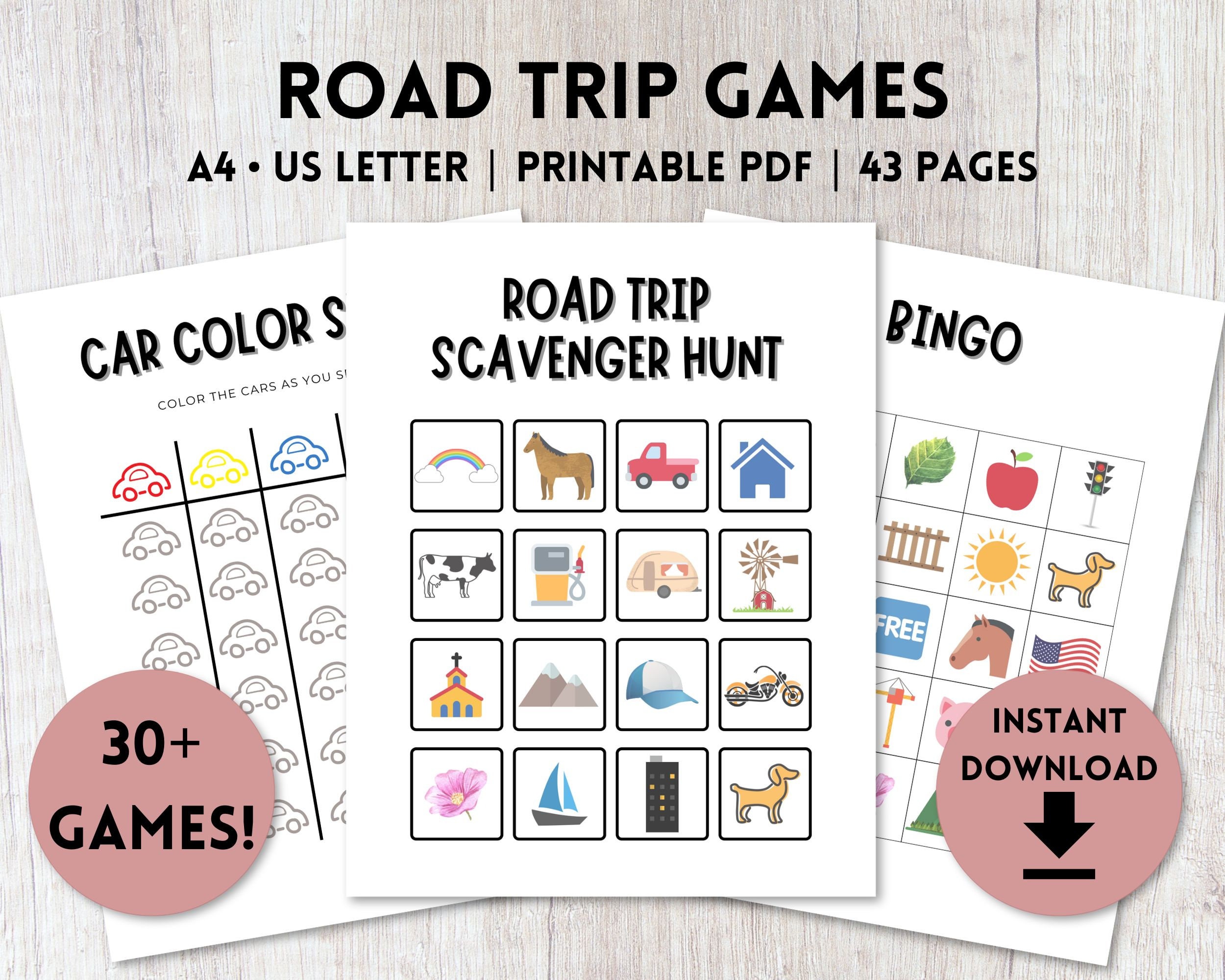 Road Trip Kid Games Bundle Printable | Travel Kid Games | Summer ...