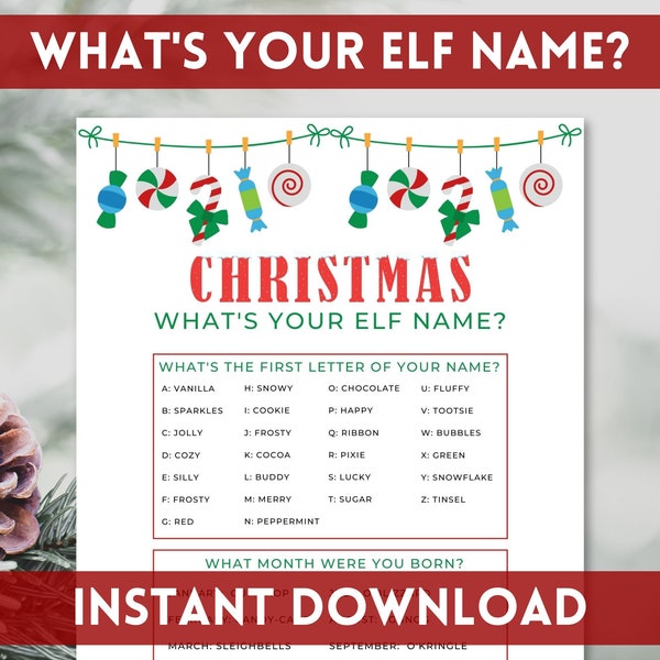 Whats Your Elf Name - Etsy