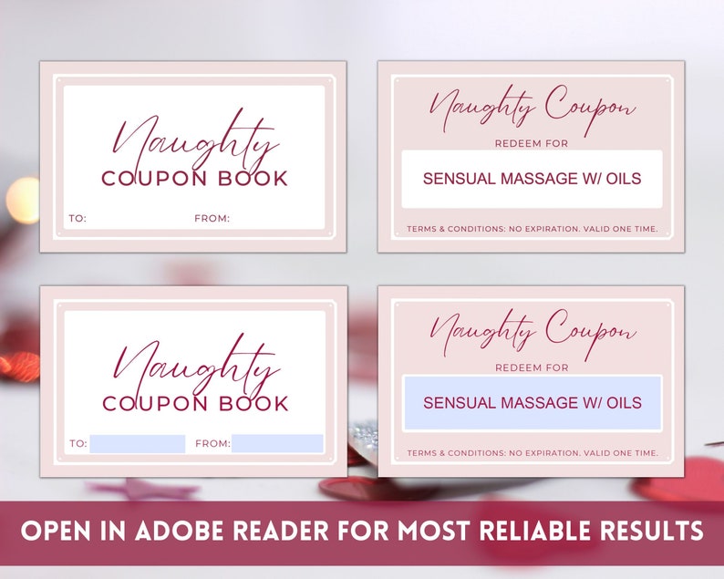 Editable Naughty Coupon Book Printable Love Coupons Valentine's Day ...