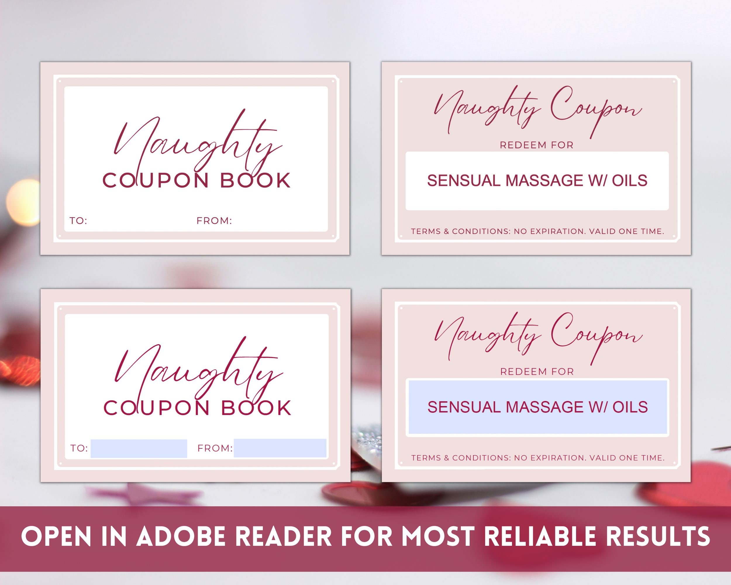 Editable Naughty Coupon Book Printable Love Coupons Valentines Day