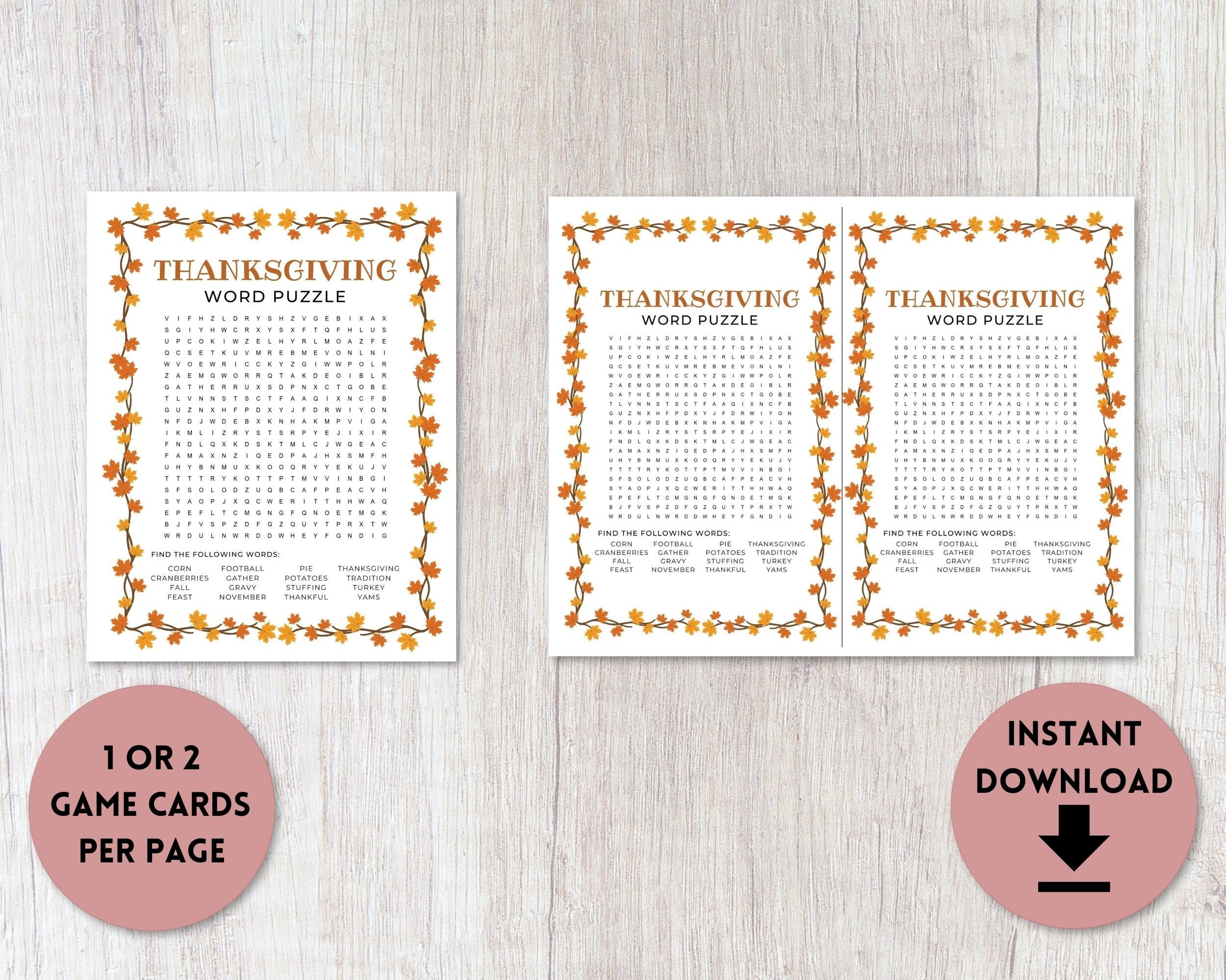 14 Thanksgiving Games for Kids Printable Fall Party Games Classroom ...