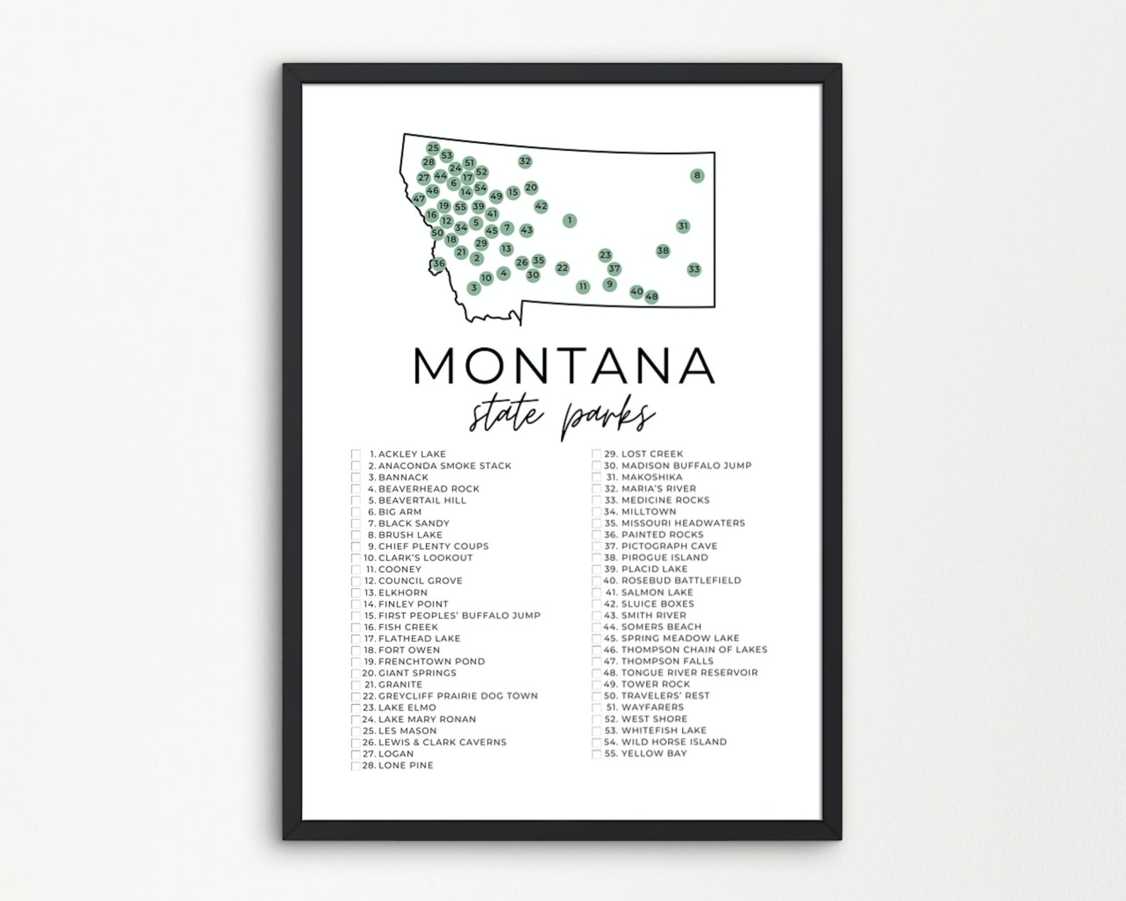 Montana State Park Map Printable | State Park Checklist | State Parks ...