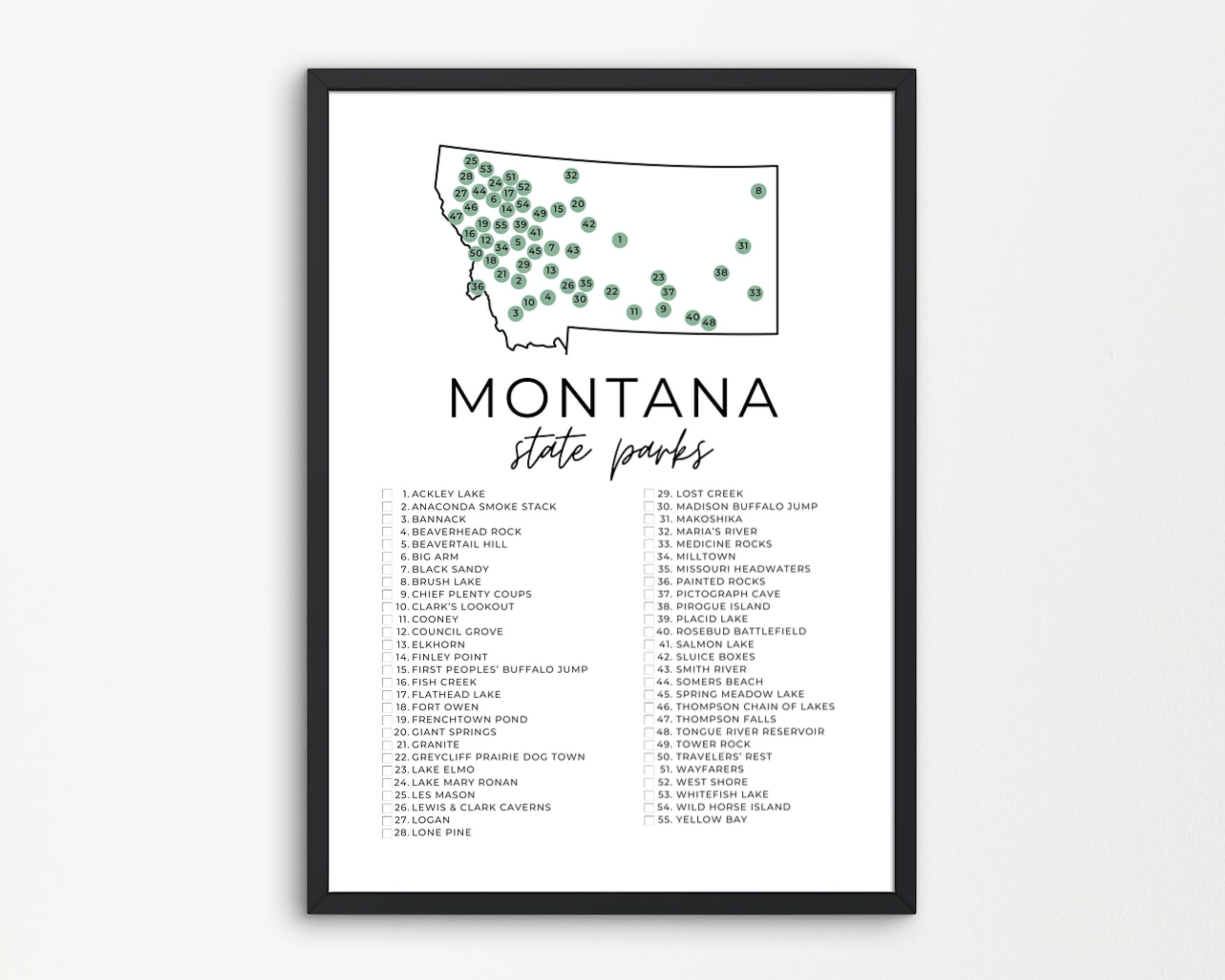 Montana State Park Map Printable | State Park Checklist | State Parks ...