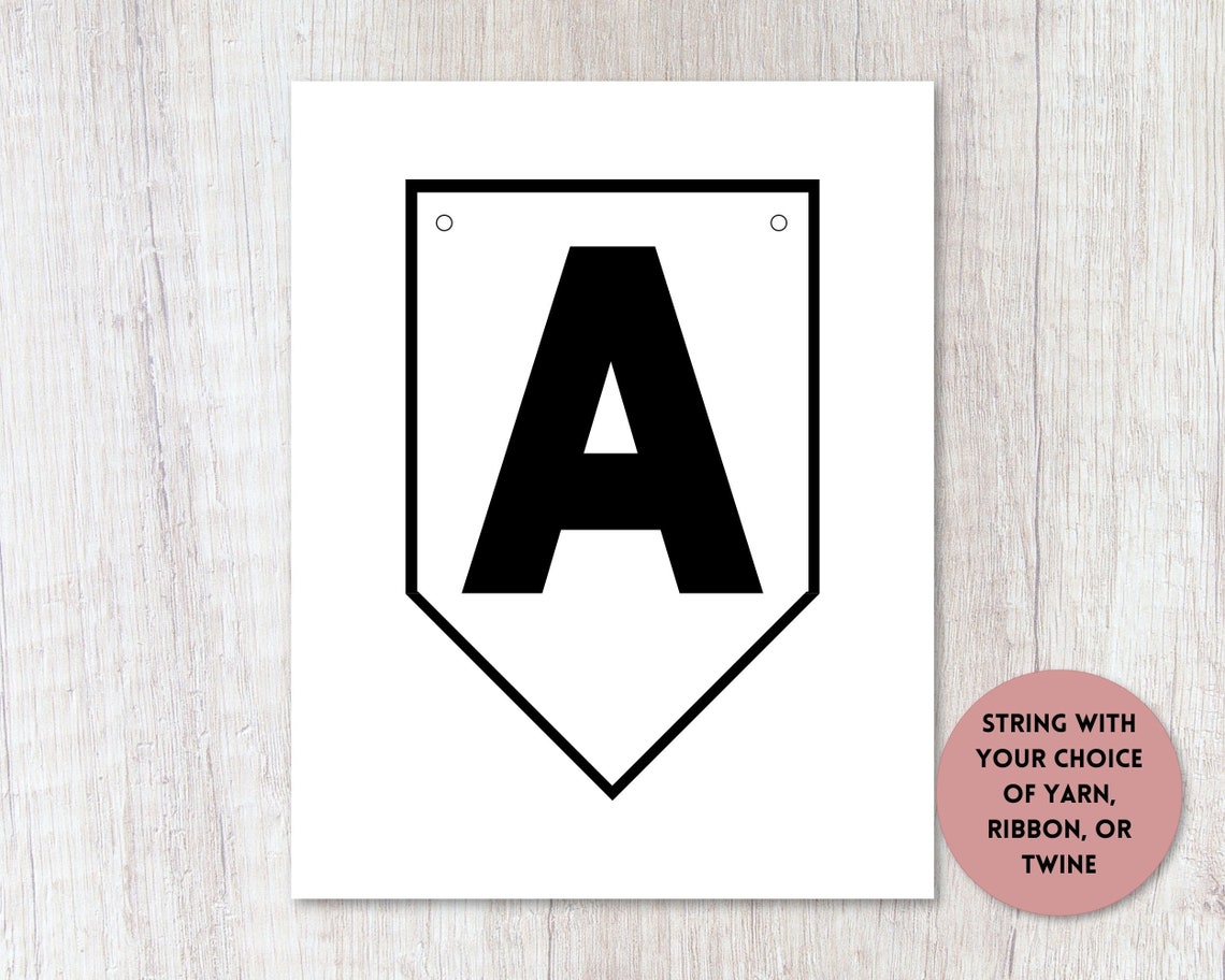 Black Letter Banner Printable | Alphabet Banner Decorations | Party ...