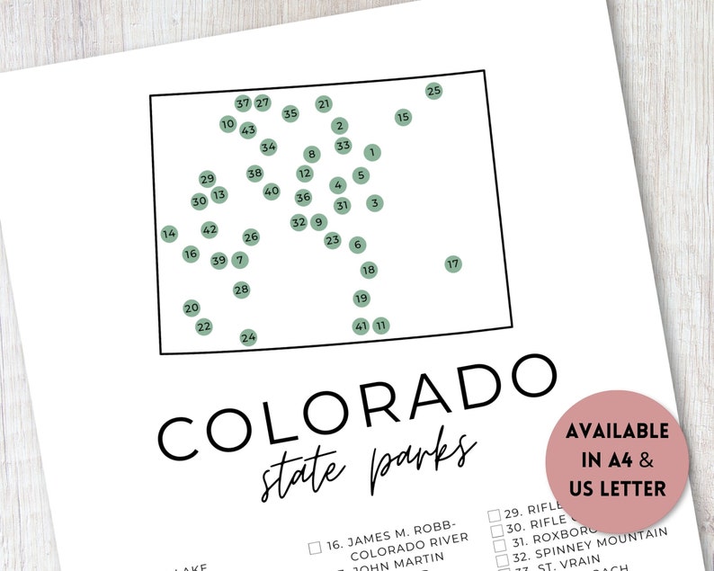 Colorado State Park Map Printable | State Park Checklist | State Parks ...