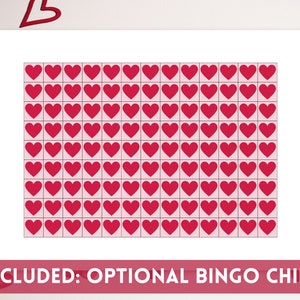 30 Valentines Day Bingo Cards Printable | Pink, Red Valentines Bingo ...