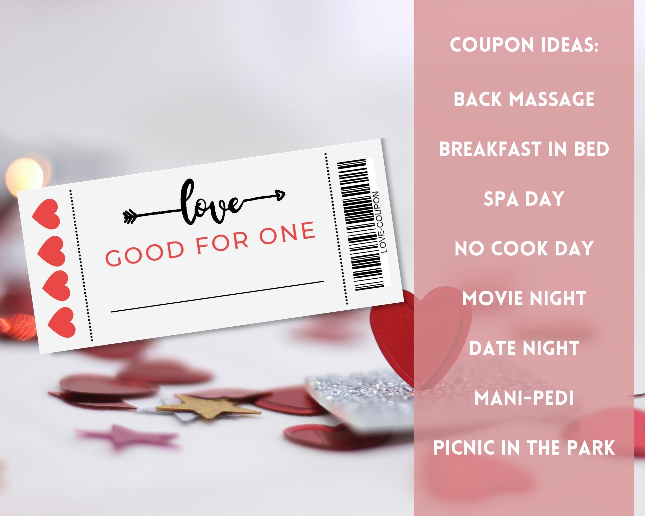 Love Coupons Printable | Valentines Day Coupons | Anniversary Coupons ...