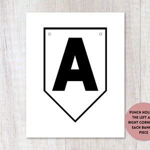 Black Letter Banner Printable | Alphabet Banner Decorations | Party ...
