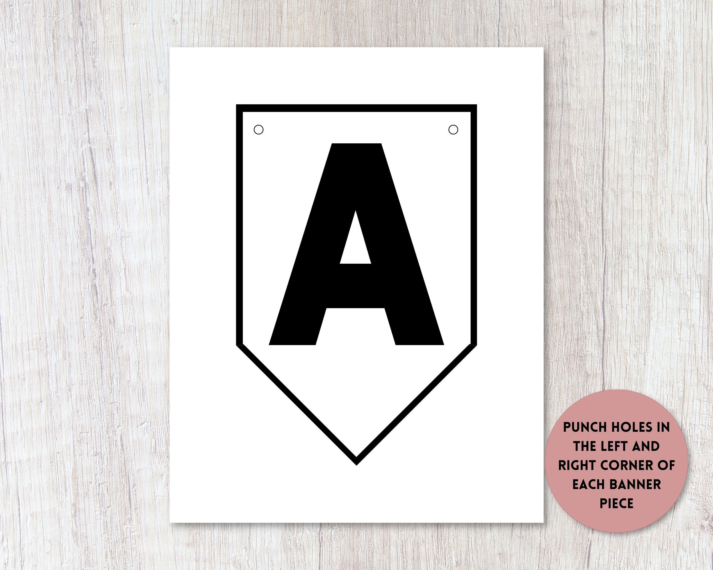 Black Letter Banner Printable Alphabet Banner Decorations Party Banner ...