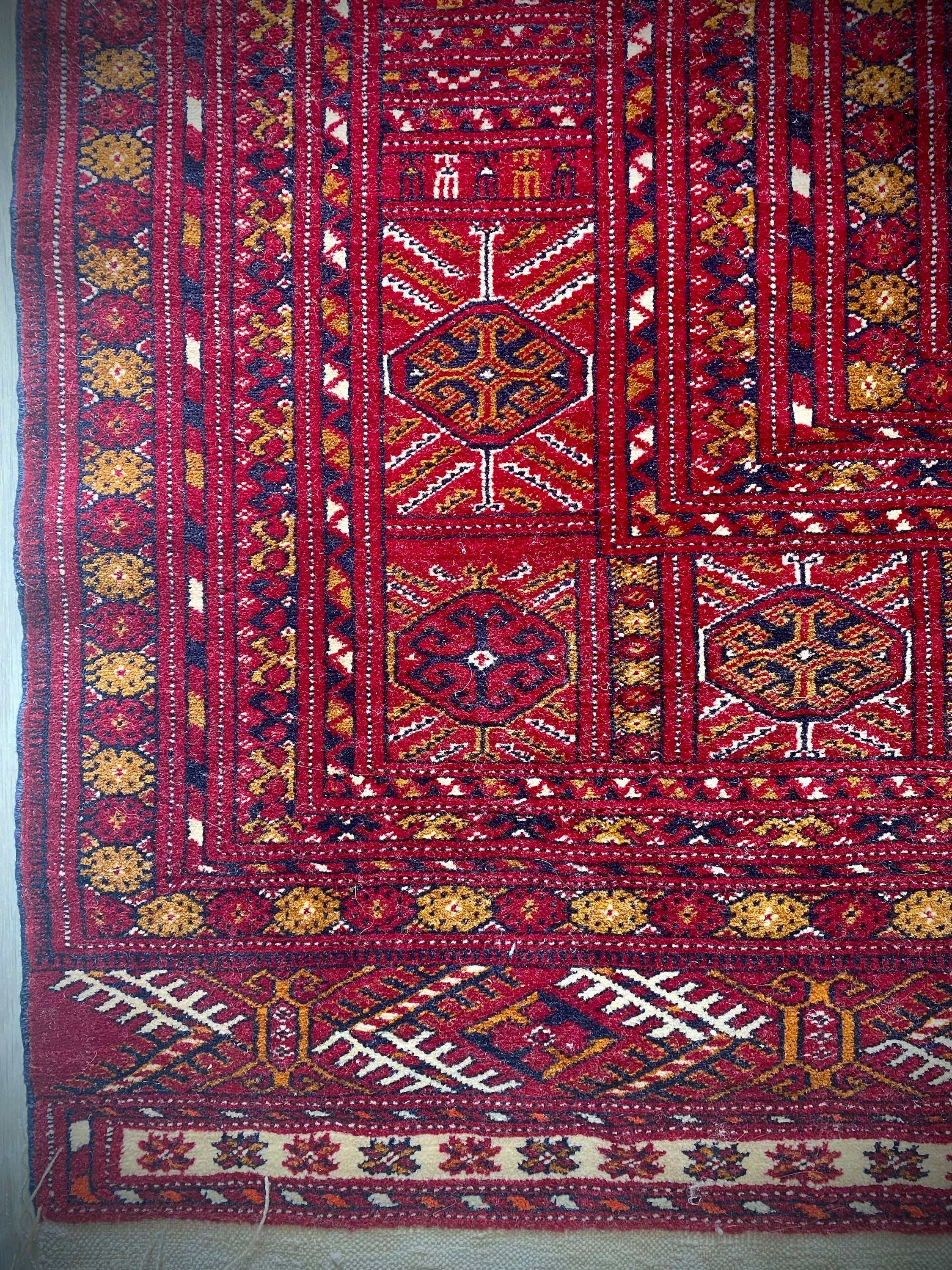 Vintage Turkmen Rug, Tekke Gul Design, 5x7 Afghan Carpet - Etsy