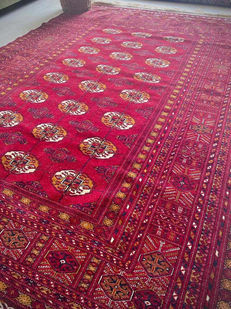 Vintage Turkmen Rug, Tekke Gul Design, 5x7 Afghan Carpet - Etsy