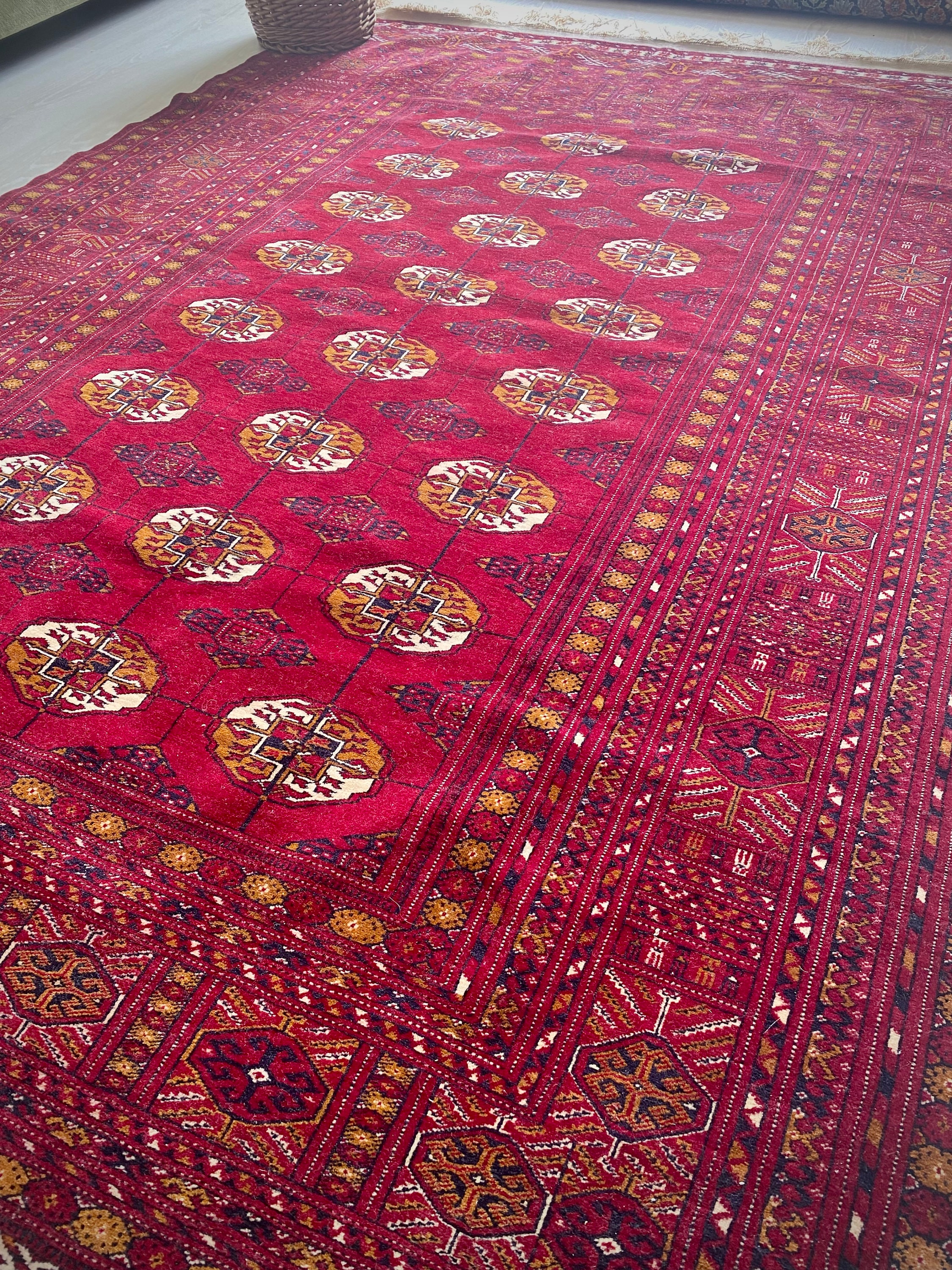 Vintage Turkmen Rug, Tekke Gul Design, 5x7 Afghan Carpet - Etsy