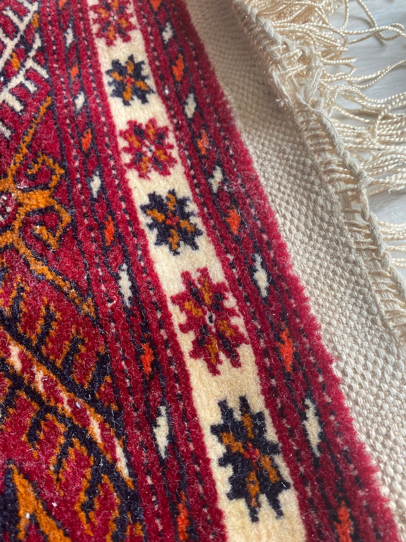 Vintage Turkmen Rug, Tekke Gul Design, 5x7 Afghan Carpet - Etsy
