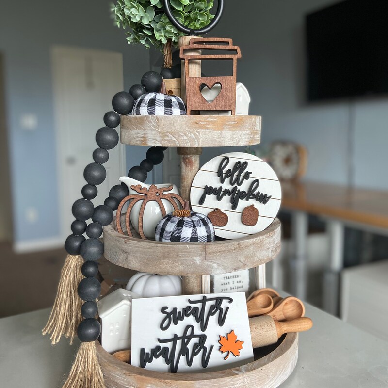 Fall Tiered Tray Decor - Etsy