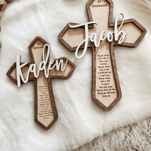 First Holy Communion Personalized Wooden Cross Prayer Baptism Cross ...