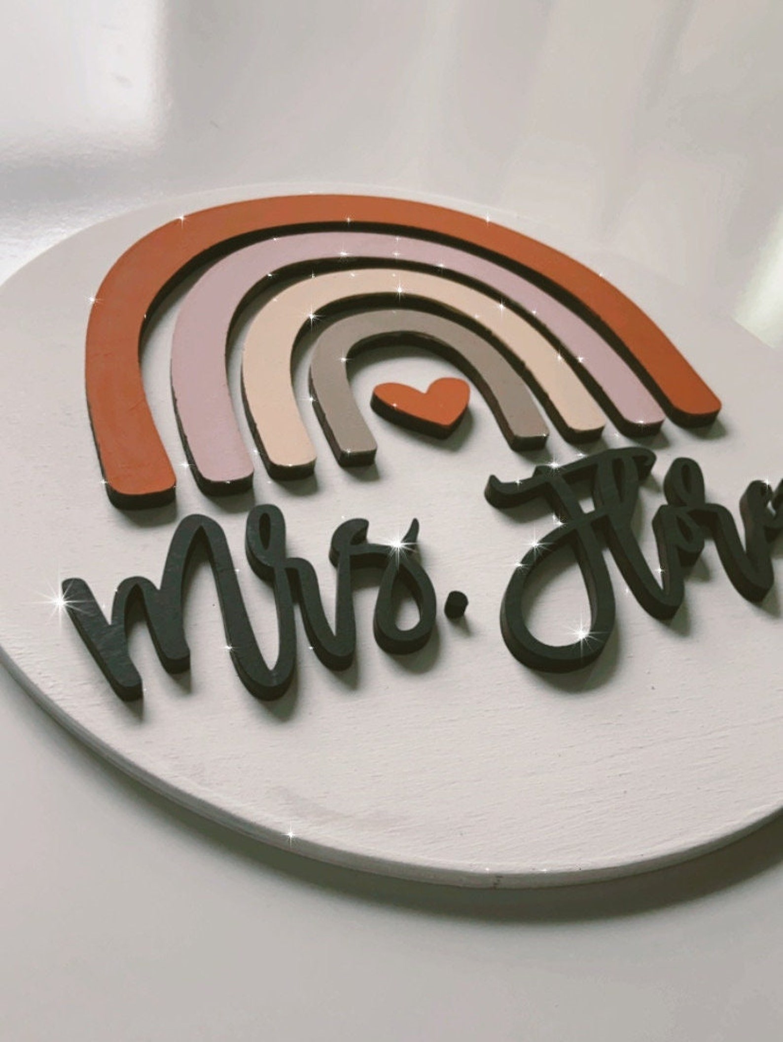 Boho Rainbow Teacher Sign Teacher Gift Gift for Her - Etsy