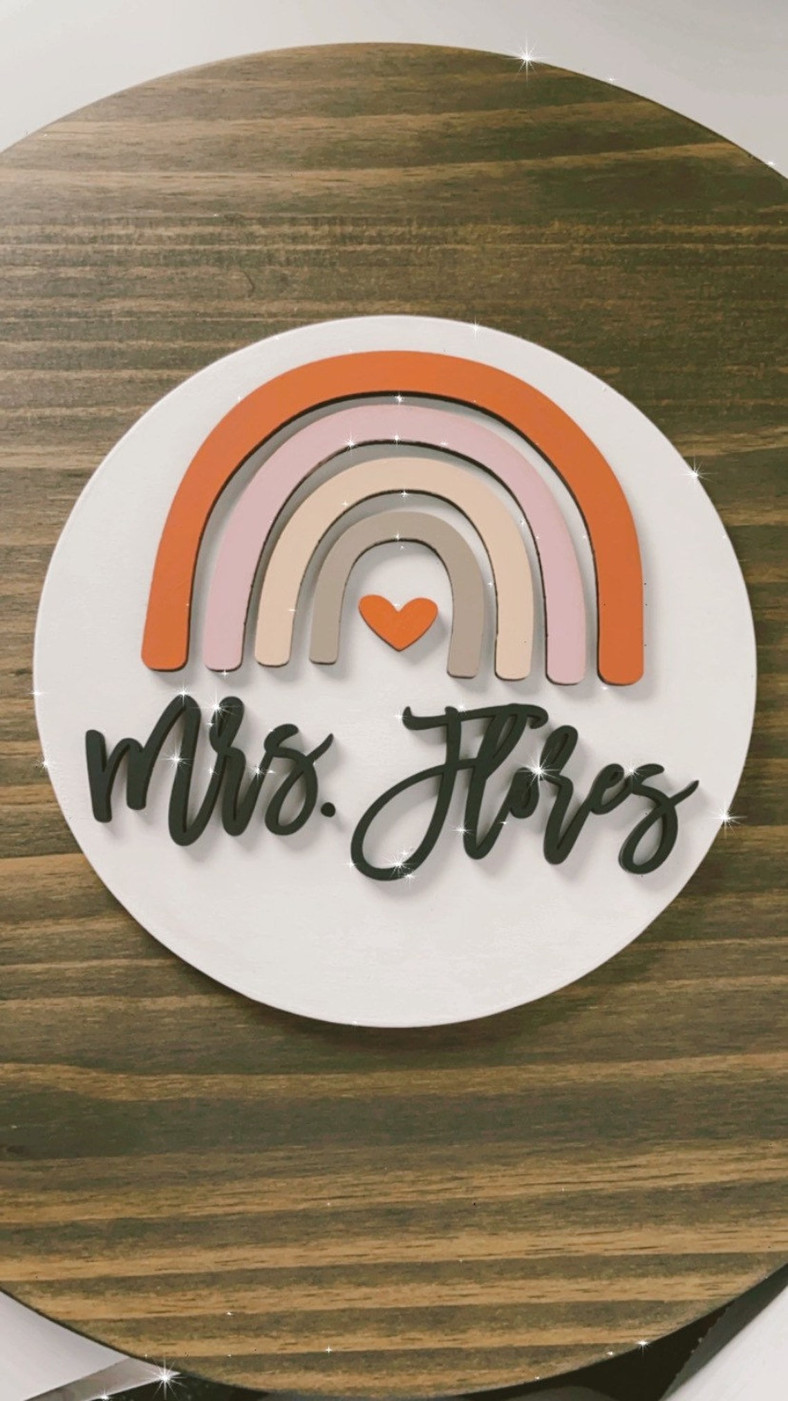 Boho Rainbow Teacher Sign Teacher Gift Gift for Her - Etsy