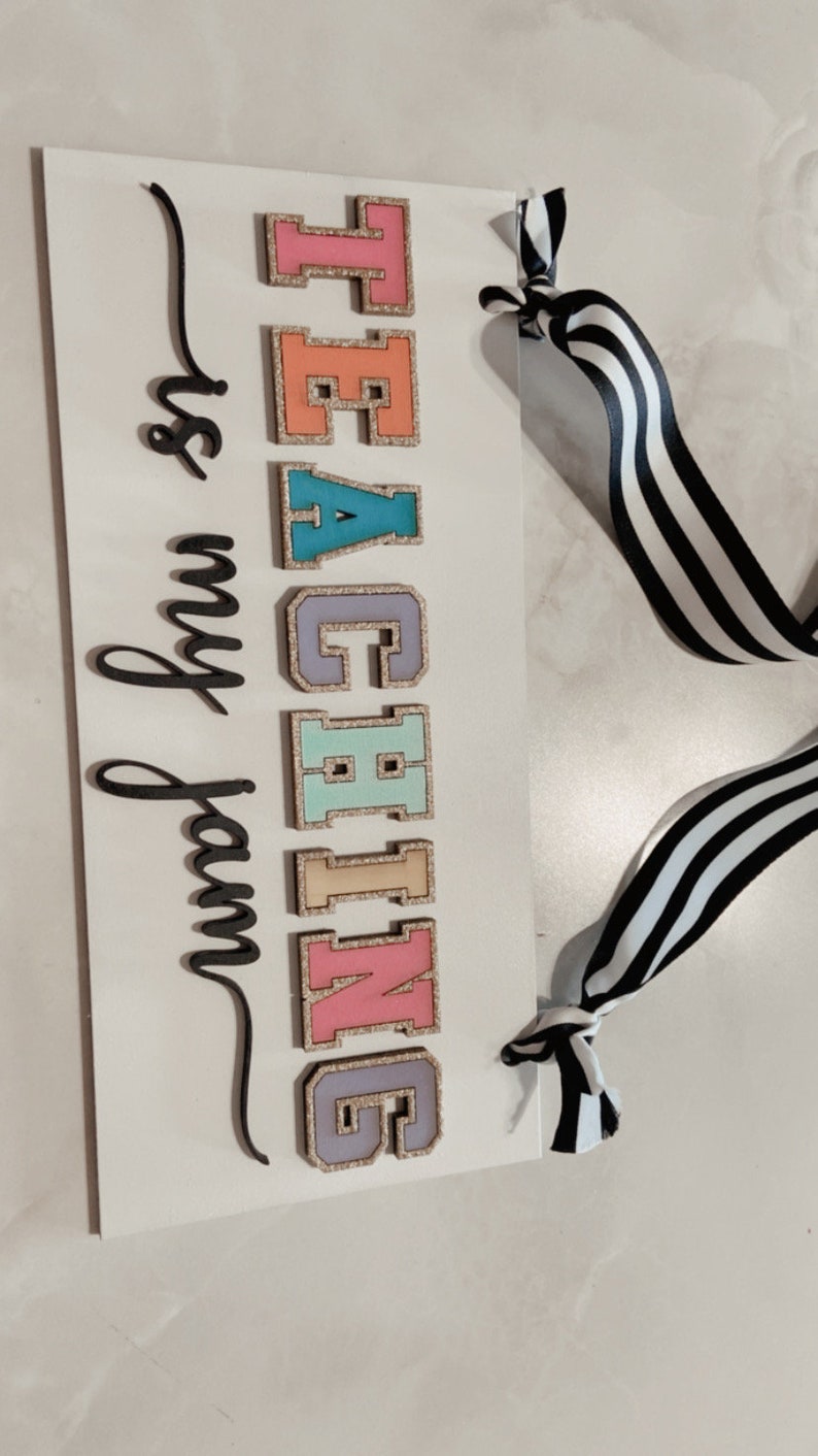 Personalized Teacher Sign Varsity Letters Classroom Sign - Etsy