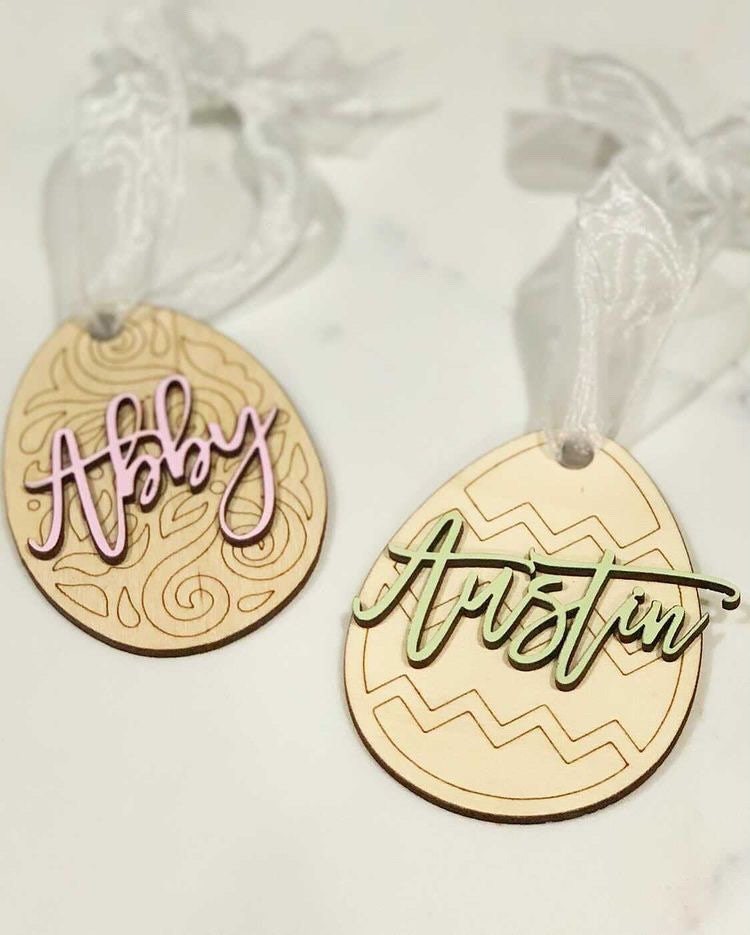 Personalized Easter Egg Tag Easter Egg 3D Tag Gift Tag - Etsy