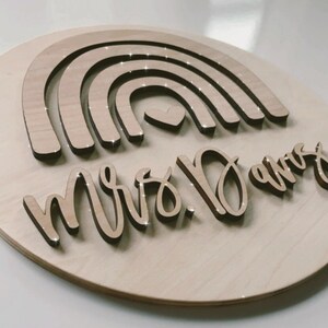 Boho Rainbow Teacher Sign, Teacher Gift, Gift for Her, Personalized ...