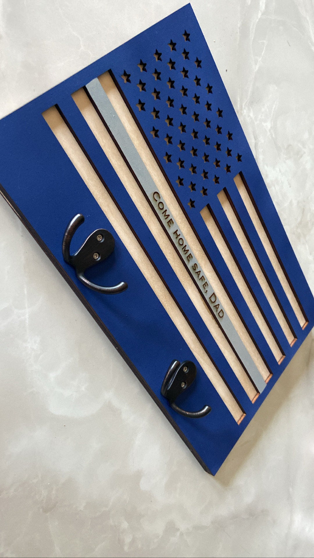 Flag Key Holder Wall Key Holder Come Home Safe Gift for Police Officer ...