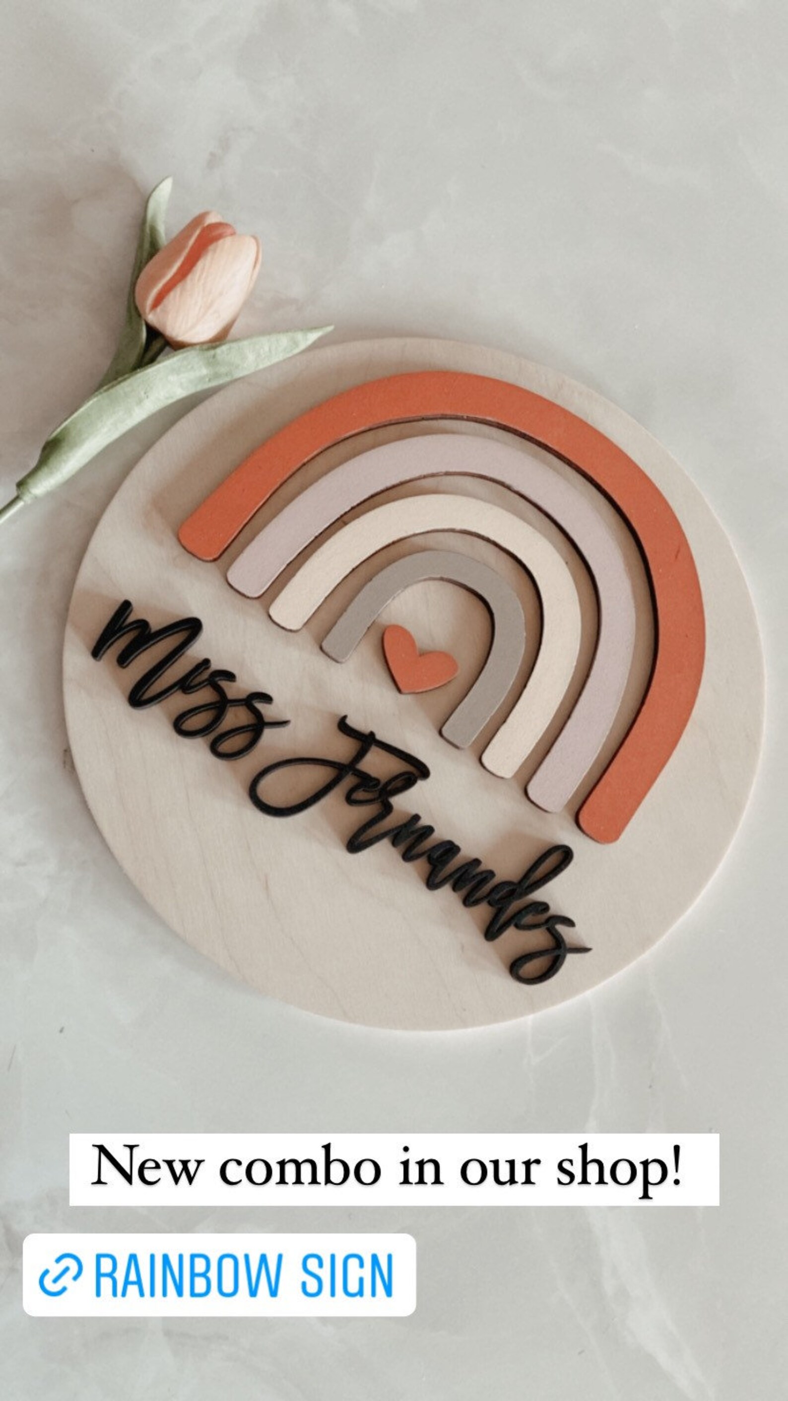 Boho Rainbow Teacher Sign Teacher Gift Gift for Her - Etsy