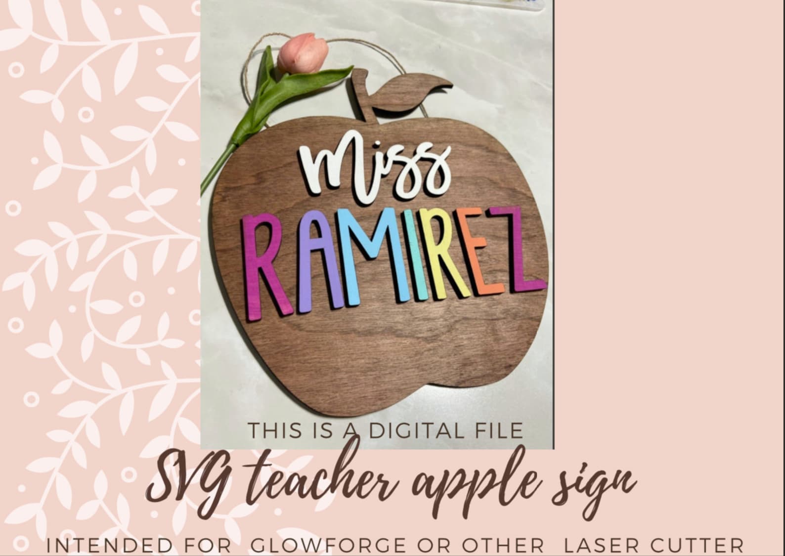 SVG Teacher Sign Personalized Teacher Gift File Laser Cut - Etsy