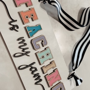 Personalized Teacher Sign, Varsity Letters Classroom Sign, Teacher Door ...