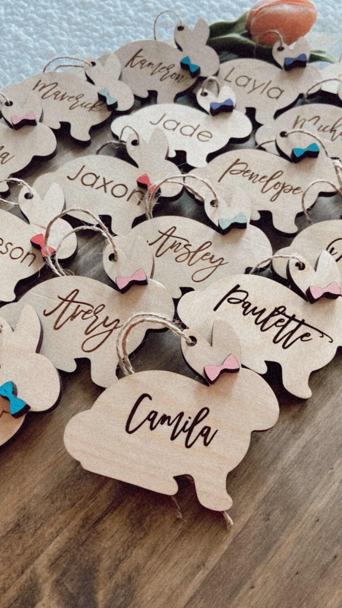 Personalized Easter Bunny Tags Easter Name Tags Bunny Tags - Etsy