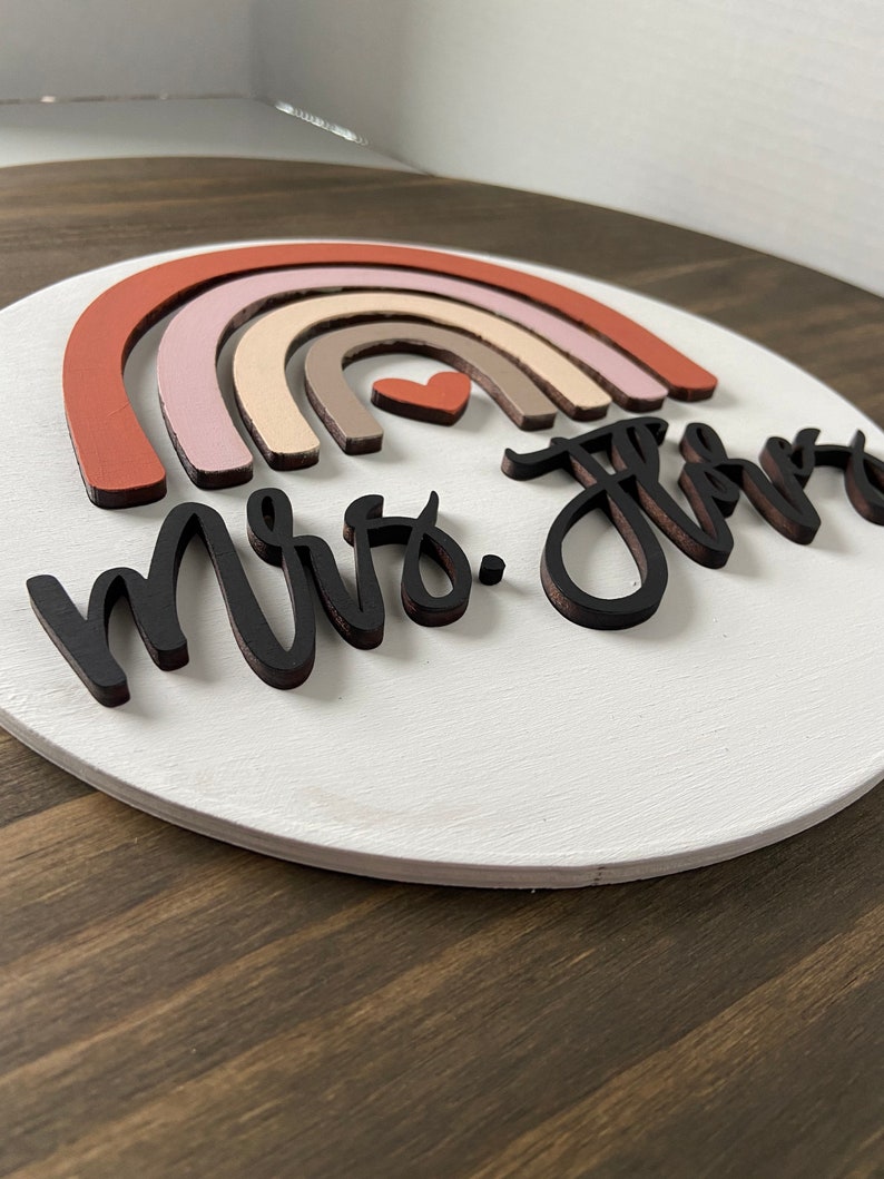 Boho Rainbow Teacher Sign Teacher Gift Gift for Her - Etsy