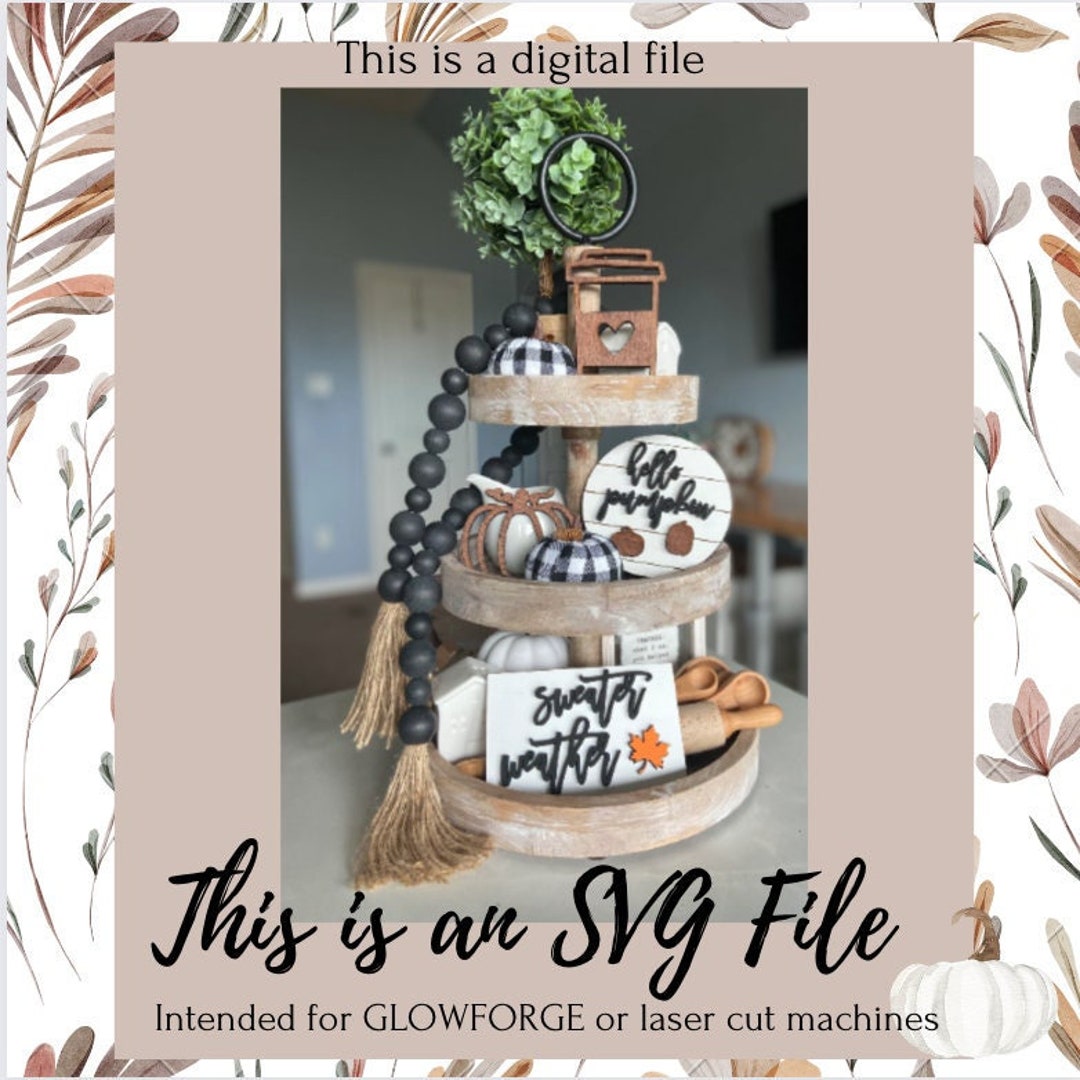 Fall Tier Tray SVG Decor, Hello Pumpkin Sign, Mini Sign Set, Sweater ...