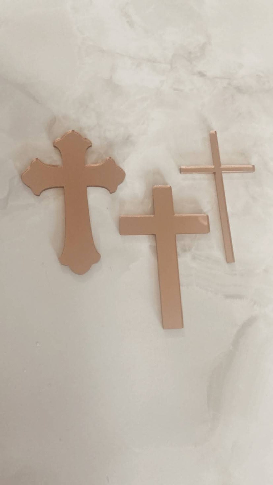 Personalized Acrylic Cross Cake Charm Gold Slim Cross Baptism Cake ...
