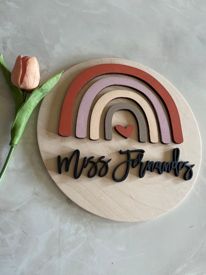 Boho Rainbow Teacher Sign Teacher Gift Gift for Her - Etsy