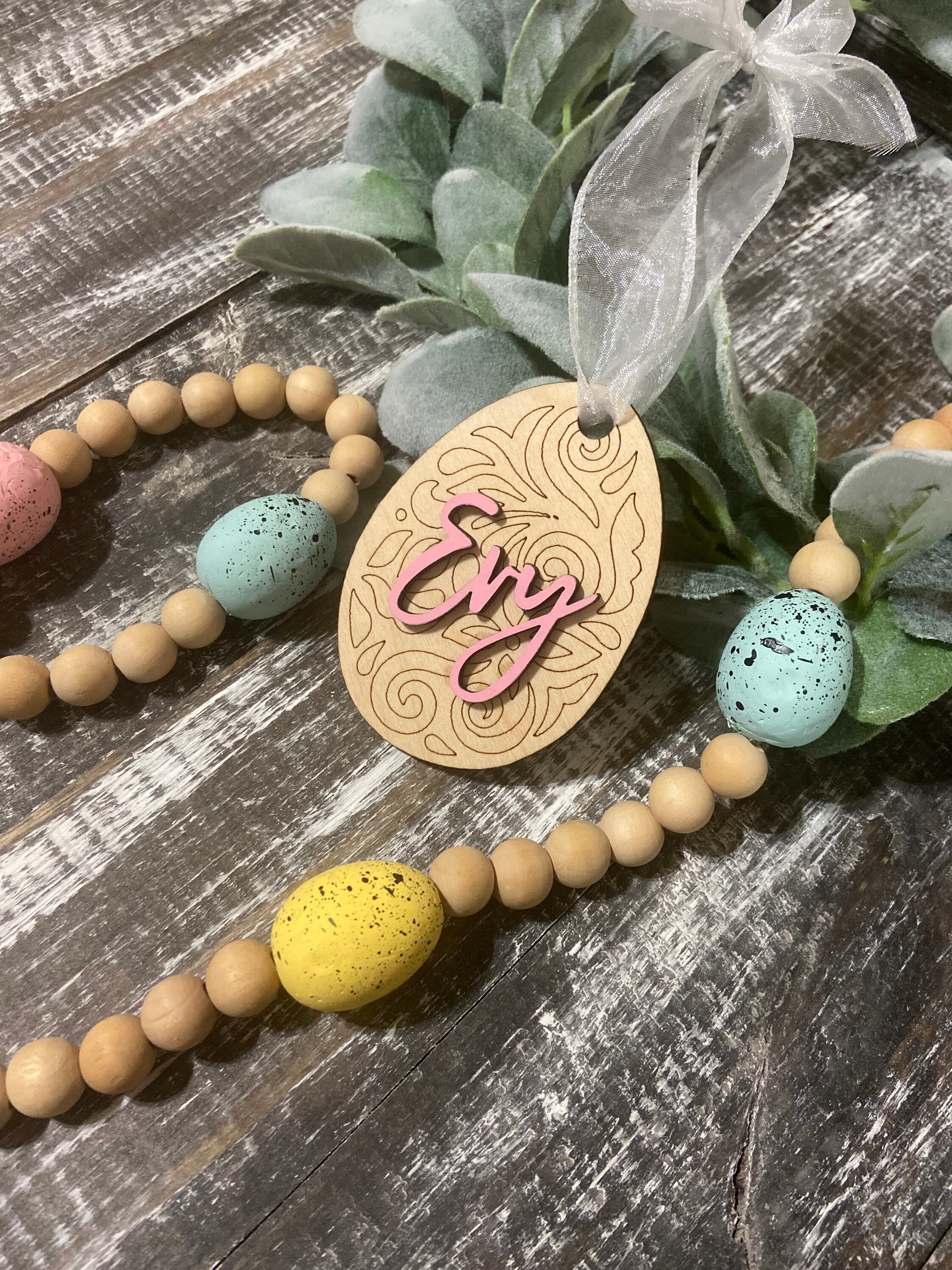 Personalized Easter Egg Tag Easter Egg 3D Tag Gift Tag | Etsy